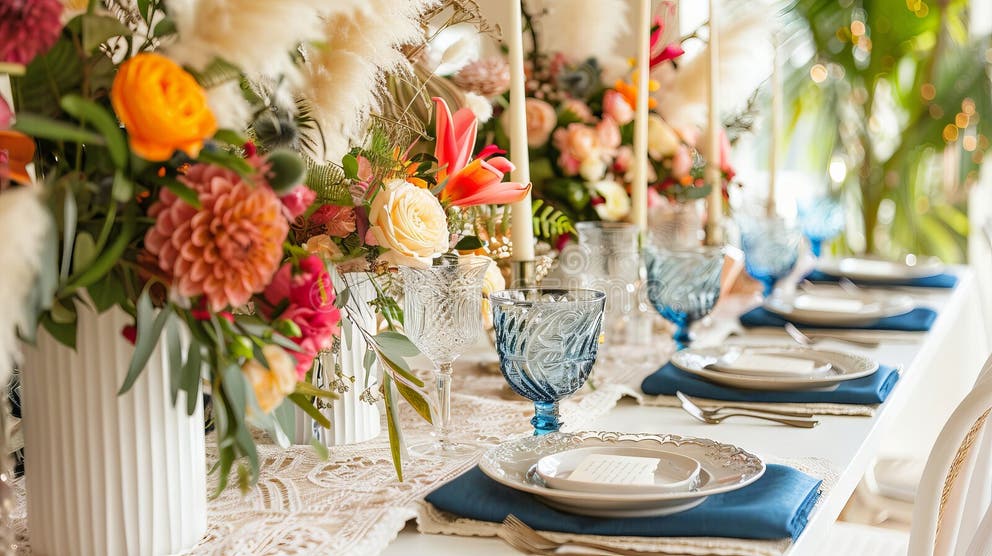 Boho Chic Feathers Adding a Pop of Color and Style To a White Setting ...