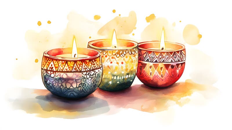 Boho Christmas Tea Light Holder Clipart Intricate Stock Illustration ...