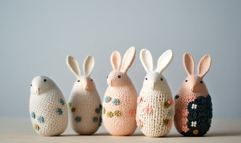 Boho Easter Bunny and Spring Flowers Bunnies Generative AI Stock ...