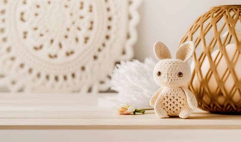 Boho Easter Bunny and Spring Flowers Bunnies Generative AI Stock ...