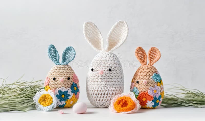 Boho Easter Bunny and Spring Flowers Bunnies Generative AI Stock ...