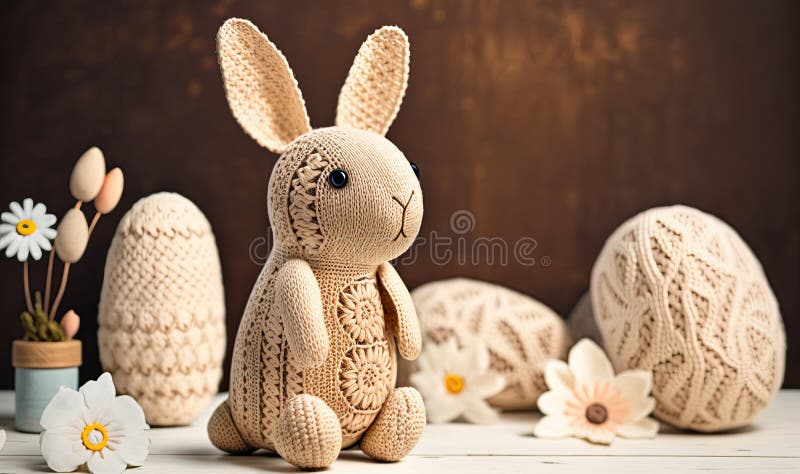 Boho Easter Bunny and Spring Flowers Bunnies Generative AI Stock ...