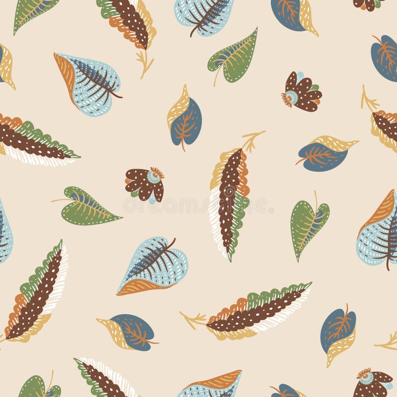 Boho Fantasy Flowers Seamless Pattern, Folk Floral Texture Stock ...