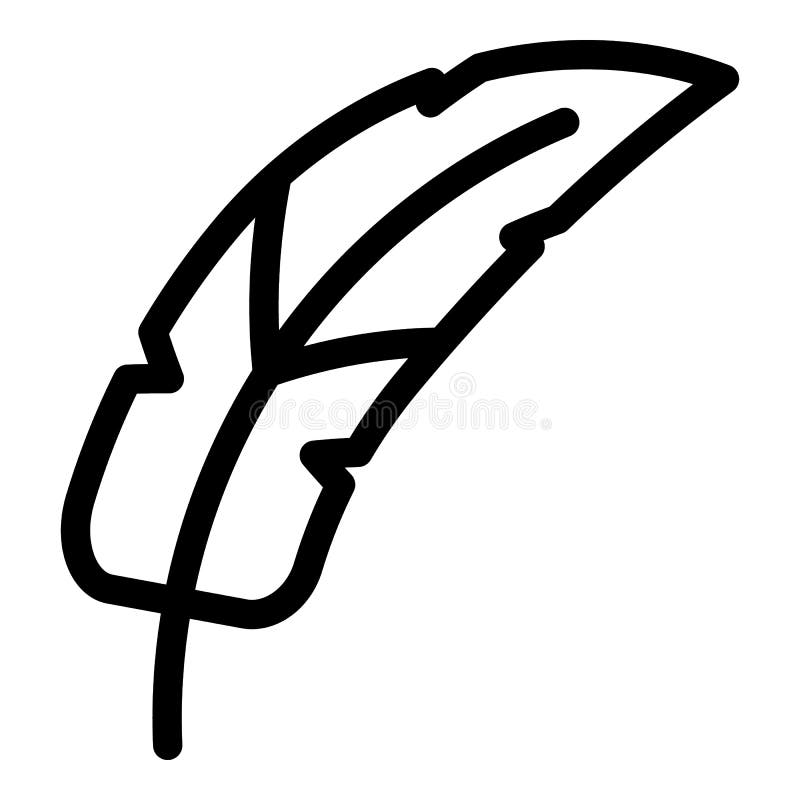 Boho Feather Icon, Outline Style Stock Vector - Illustration of ...