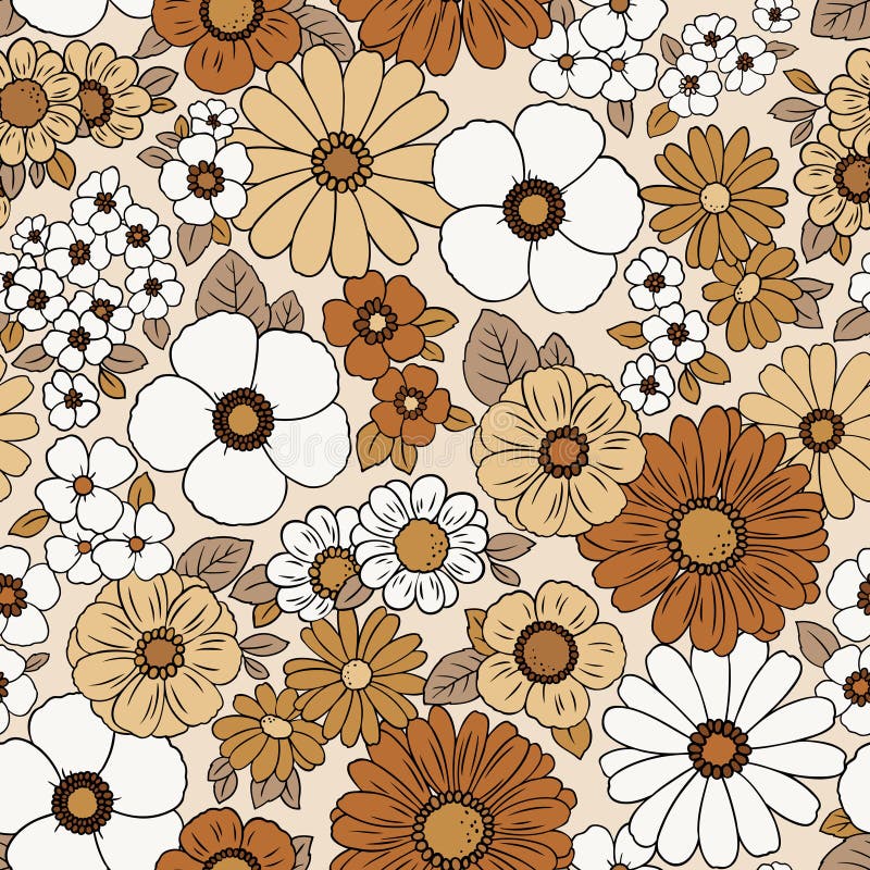 Boho vintage flowers. stock vector. Illustration of leaf - 247735006