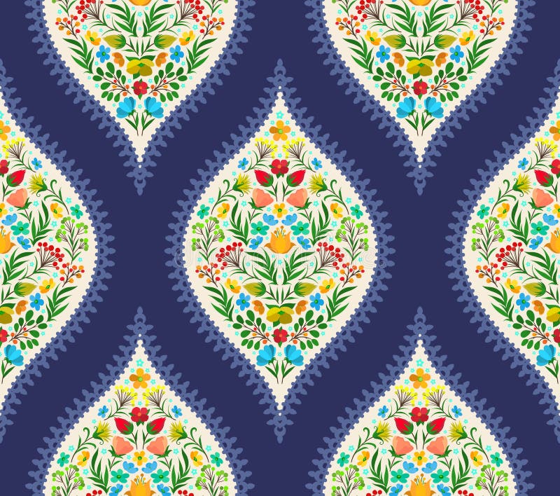 Boho Flower Pattern stock vector. Illustration of backdrop - 92695407