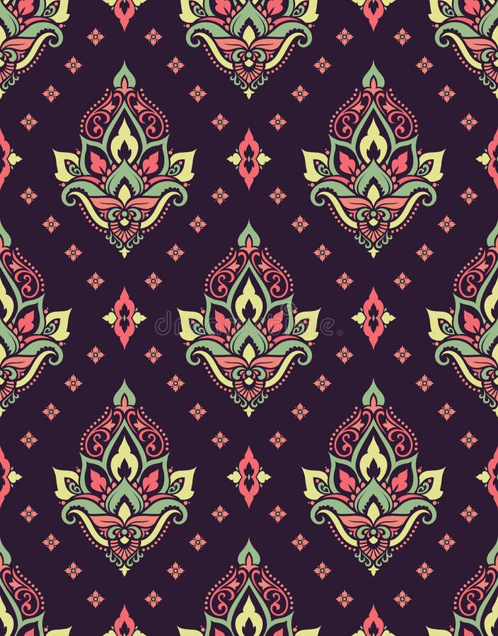 Boho Flower Pattern stock vector. Illustration of graphic - 94568679