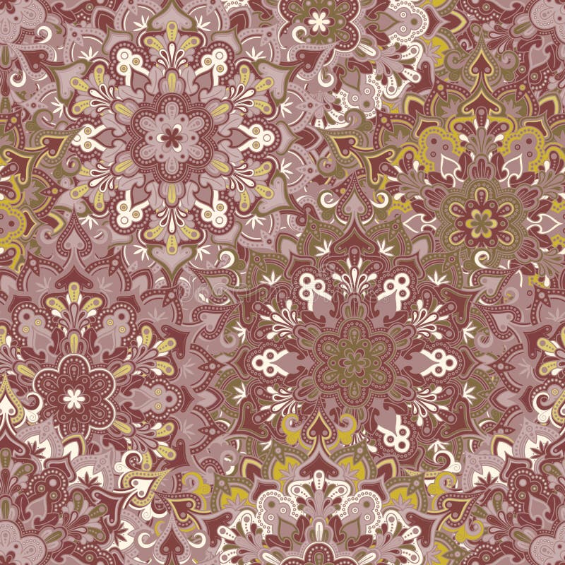 Boho Flower Pattern stock vector. Illustration of decoration - 73983548