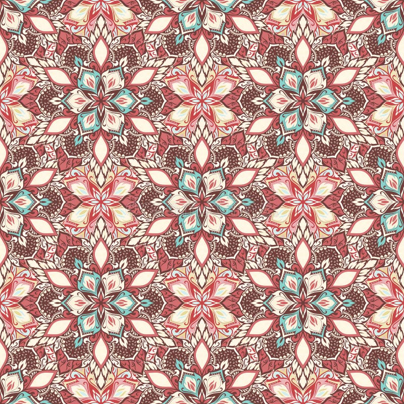 Boho Flower Pattern stock vector. Illustration of design - 75303238