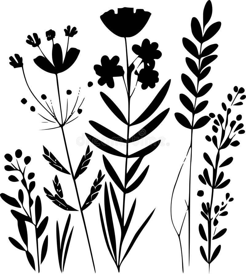 Boho Flowers - Minimalist and Simple Silhouette - Vector Illustration ... Boho Flowers - Minimalist and Simple Silhouette - Vector Illustration ...