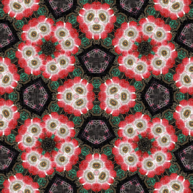 Boho Folkloric Flower Pattern with a Gypsy Retro Style. Repeatable ...
