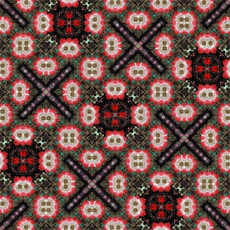 Boho Folkloric Flower Pattern with a Gypsy Retro Style. Repeatable ...