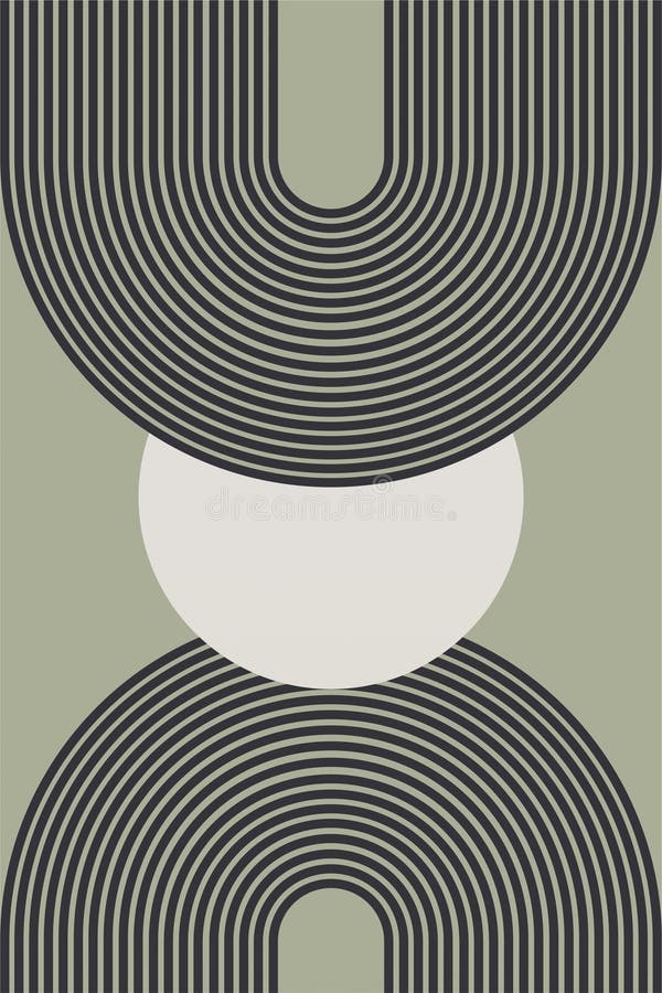 Boho Geometric Minimalist Abstract Wall Art with Abstract Rainbow ...