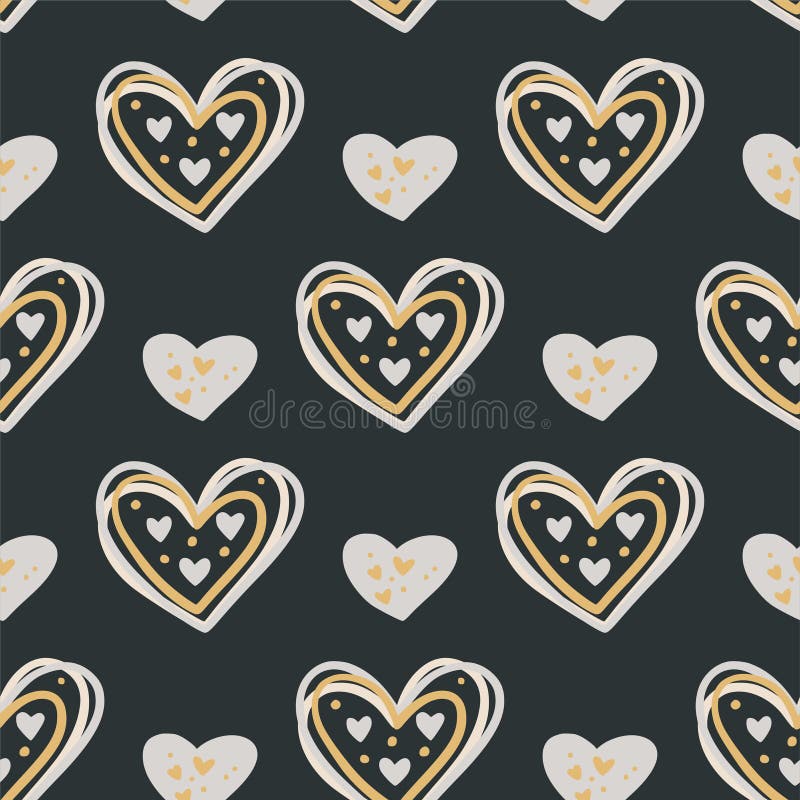 Boho Heart Seamless Pattern. Stock Vector - Illustration of abstract ...