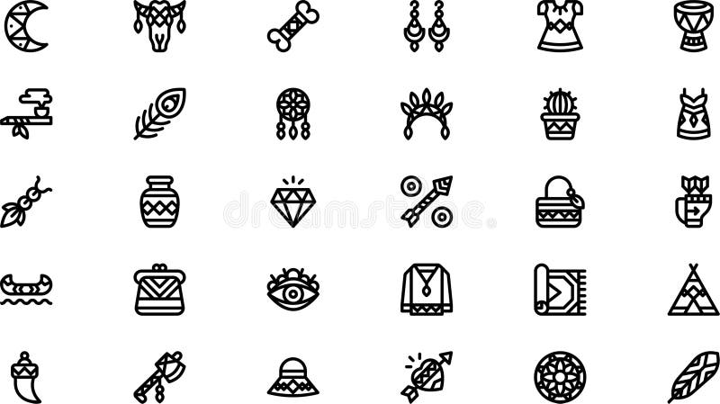 Boho Icons High-Quality Vector Icons Collection with Editable Stroke ...