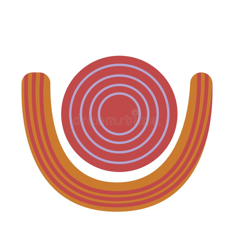 Boho Style Decoration Rainbow and Arial Red Stock Illustration ...