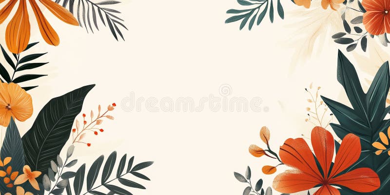 Boho-inspired Background with Earthy Tones of Orange, Green, and Beige ...