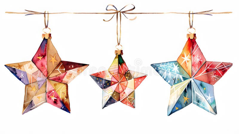 Boho-inspired Christmas Star Ornament Clipart Glitter Stock ...