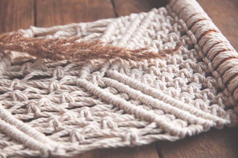 Boho Macrame Wall Decor To Create a Cozy Atmosphere Stock Photo - Image ...