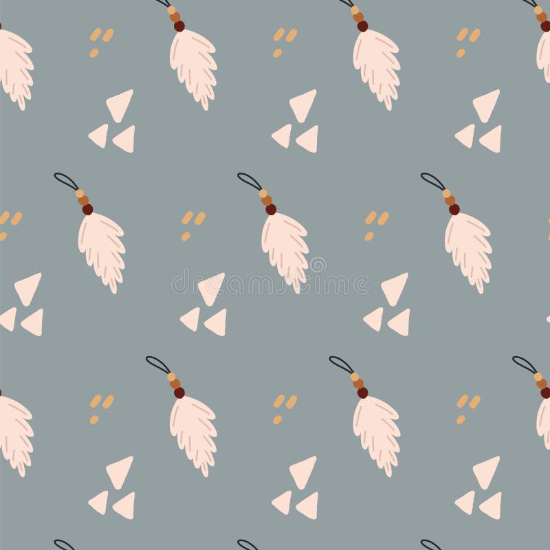 Boho Modern Minimalist Pattern Newborn Feather Geometry Stock Vector ...