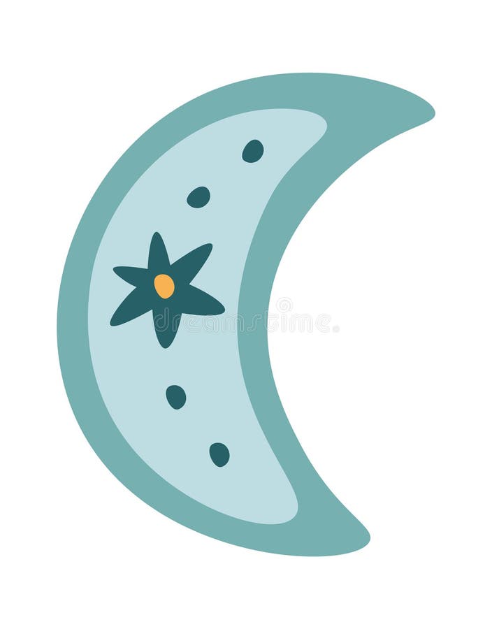 Boho Moon with Star stock vector. Illustration of decorative - 272905892
