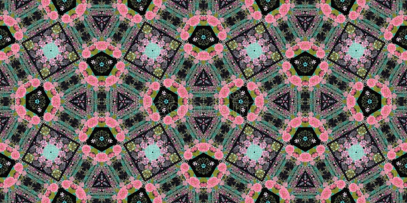 Boho Patchwork Flower Banner with a Gypsy Retro Style. Repeatable ...