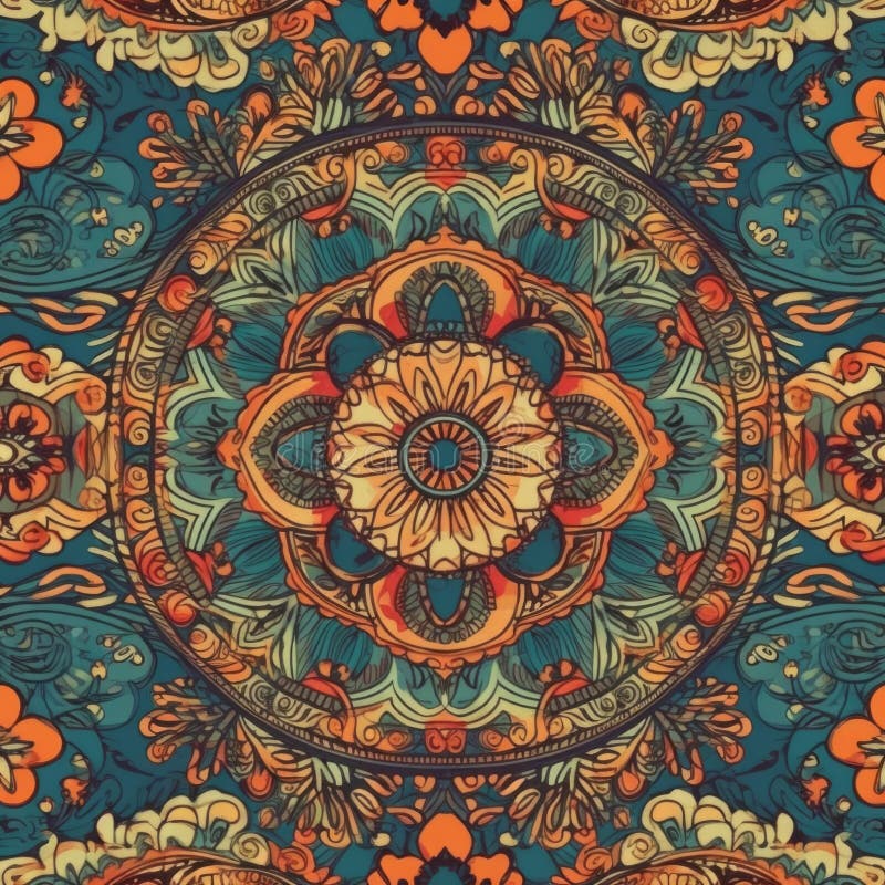 Boho Pattern Vivid Fabric Background,generated with AI. Stock ...