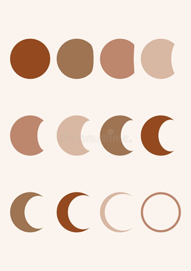 Boho Phases Moon Abstract Home Decor Stock Vector - Illustration of ...