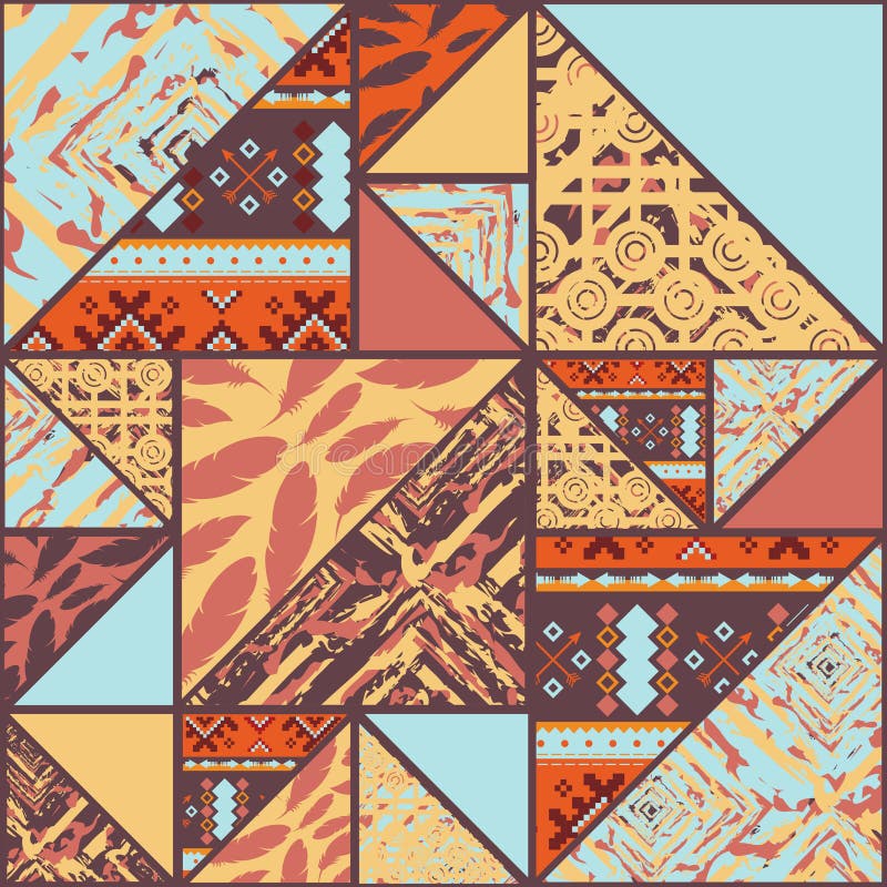 Boho seamless background stock vector. Illustration of geometric - 93896566