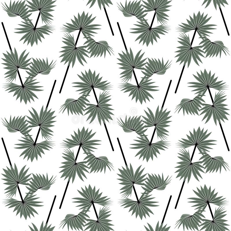 Boho Seamless Pattern with Dry Palm Leaves Stock Vector - Illustration ...