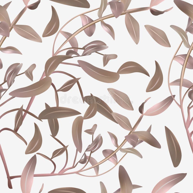 Boho Seamless Patterns with Decoration Leaves, Tree Branch with Dry ...