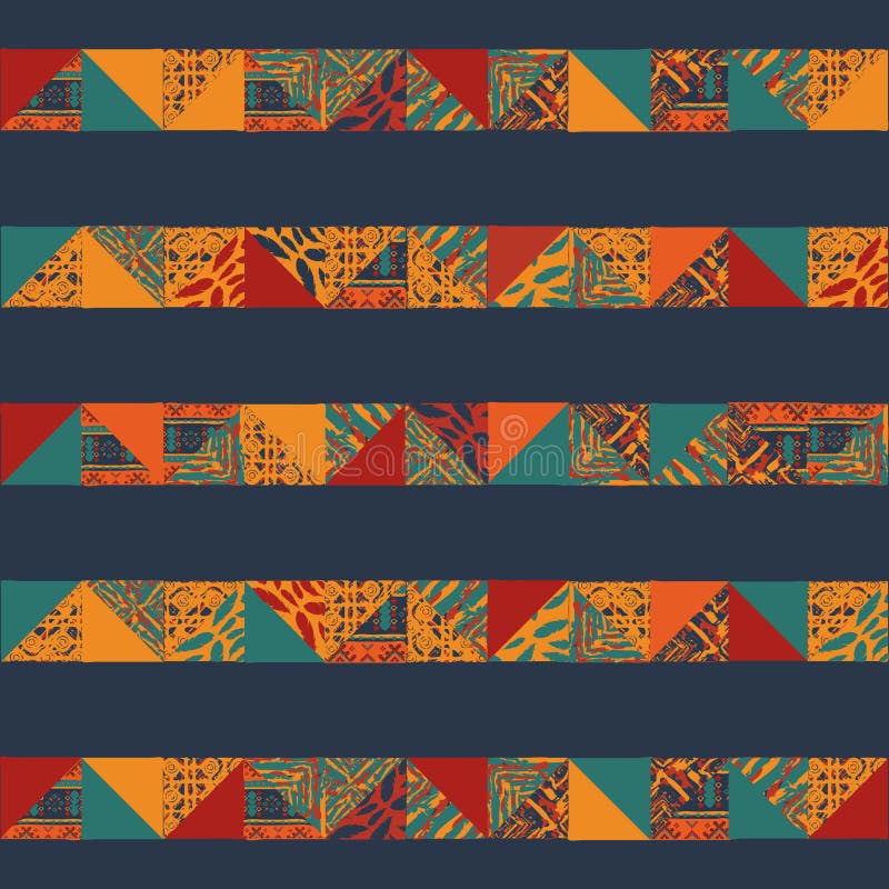 Boho Seamless Squares Lines Stock Vector - Illustration of africa ...