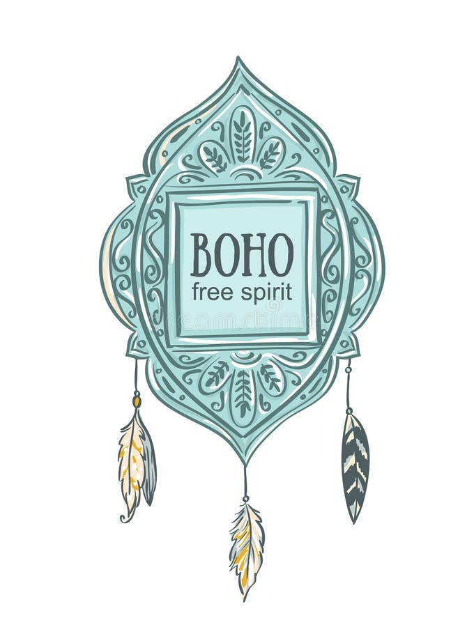 Boho Style Card and Tag Designs with Colorful Art Stock Vector ...