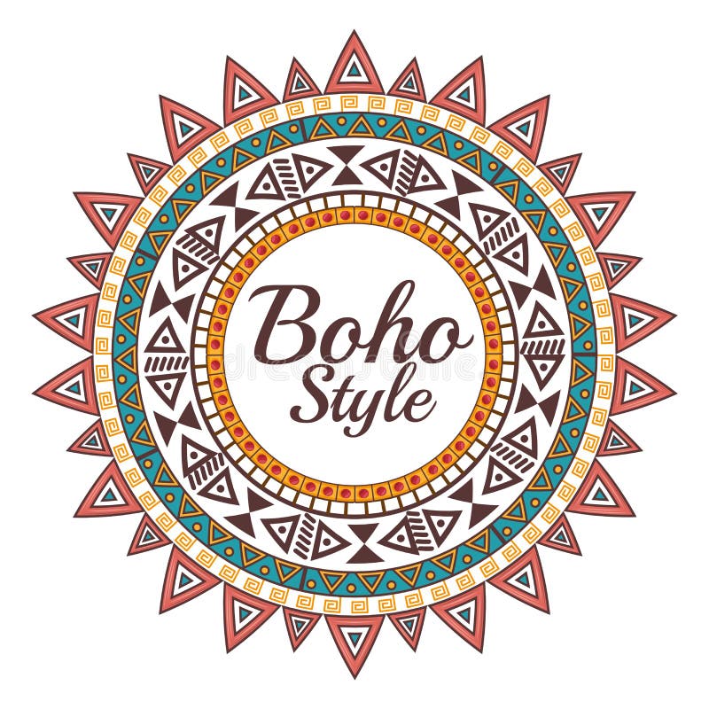 Boho style design stock illustration. Illustration of bohemian - 69380501