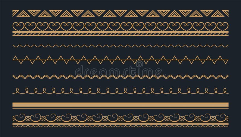 Boho Style Ethnic Borders Pattern Set Design Stock Vector ...
