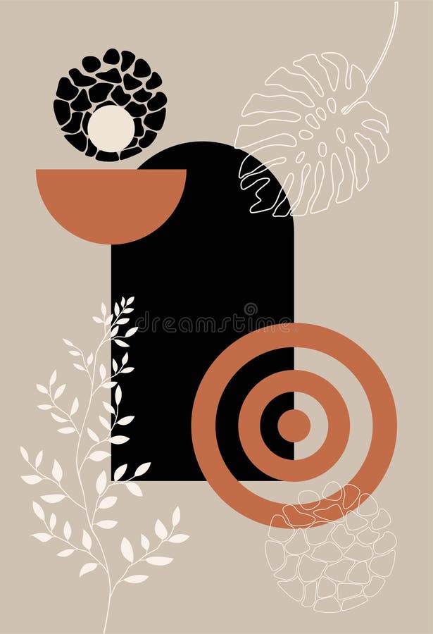 Boho Style. Geometric Shapes with Texture. Modern Aesthetic Figures ...