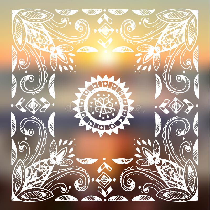 Boho Style Graphic Elements. Beautiful Hand Drawn Illustration Stock ...