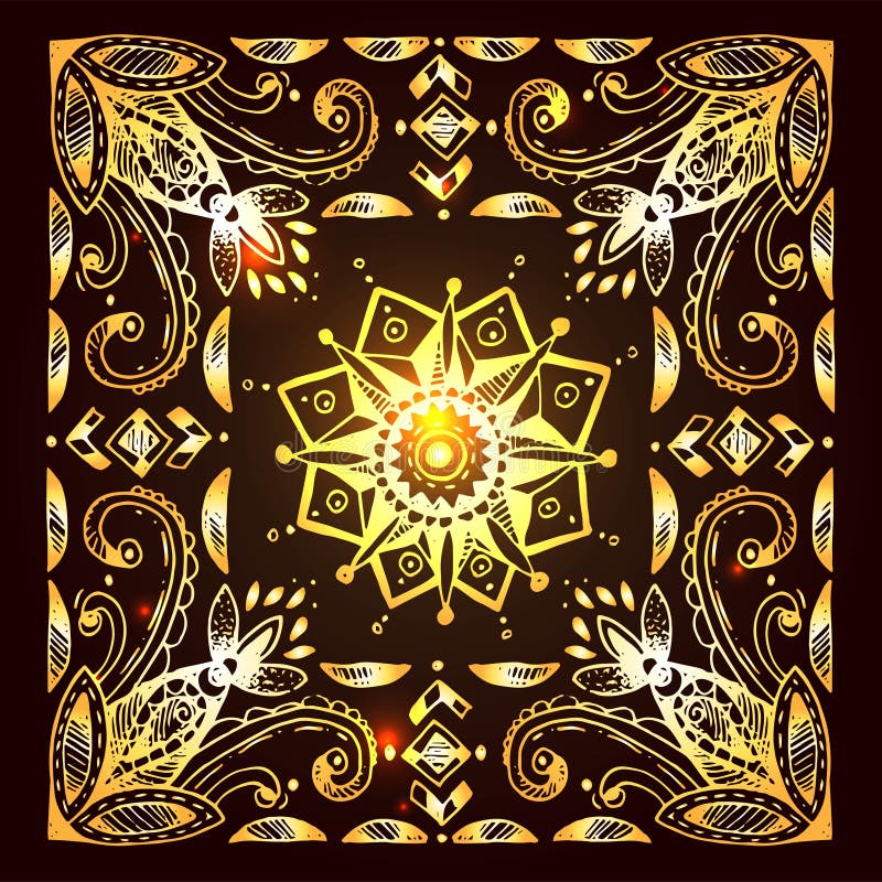 Boho Style Graphic Elements. Beautiful Hand Drawn Illustration Stock ...