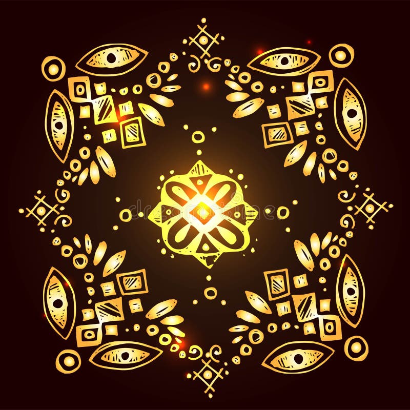 Boho Style Graphic Elements. Beautiful Hand Drawn Illustration Stock ...