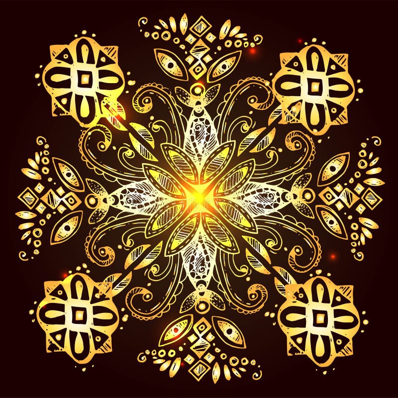 Boho Style Graphic Elements. Beautiful Hand Drawn Illustration Stock ...