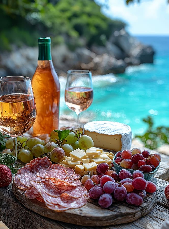 A Boho-style Picnic on the Beach at Sunset, Featuring Food and Drinks ...