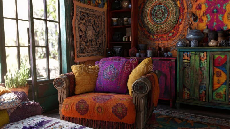Boho-style Room Decor Highlighted by Rich Textiles and Classic Antiques ...