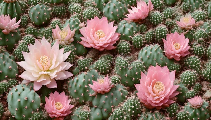 Boho Succulent and Cactus Garden in Repeating Pastel Pattern Stock ...