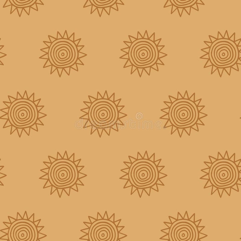 Boho Sun Seamless Pattern. Trendy Simple Bohemian Background. Abstract ...