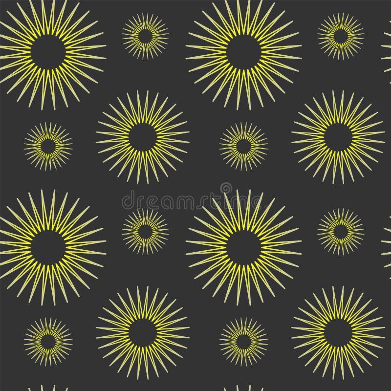 Boho Golden Sun Seamless Pattern Set in Minimal Liner Style. Vector ...