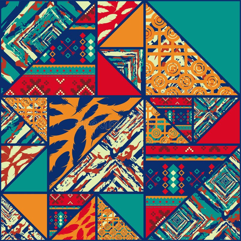 Boho Tribal Bright Color Background Stock Vector - Illustration of boho ...