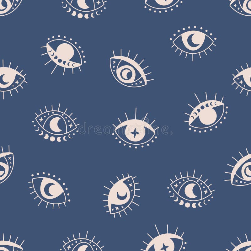 Boho Vector Seamless Pattern. Stock Vector - Illustration of evil, boho ...