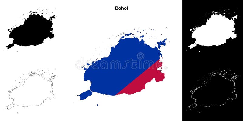Bohol outline map stock vector. Illustration of area - 323860242
