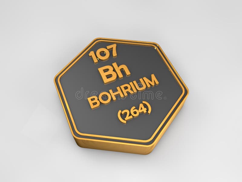 Bohrium - Bh - Chemical Element Periodic Table Hexagonal Shape Stock ...