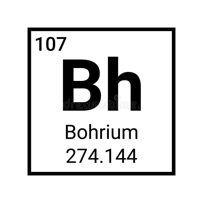 Bohrium on Periodic Table of the Elements, with Element Symbol Bh Stock ...